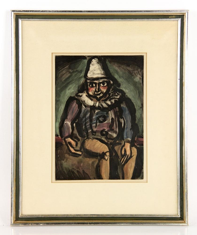 Georges Rouault | portrait of a seated jester | MutualArt