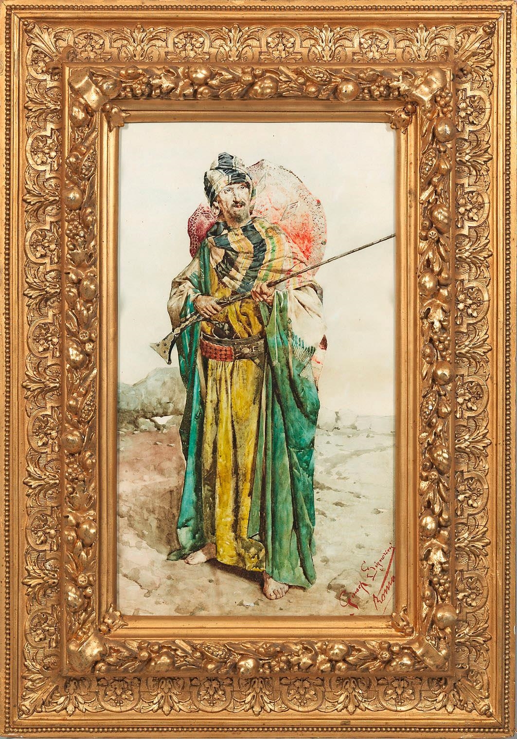 Giuseppe Signorini | Arabian warrior (1900) | MutualArt
