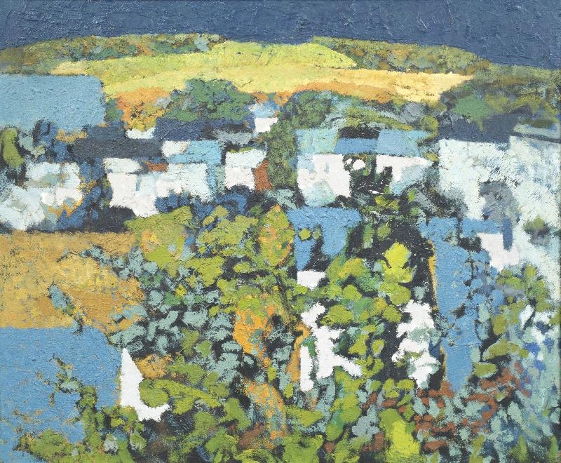 John Elwyn | Settlement in a Landscape | MutualArt