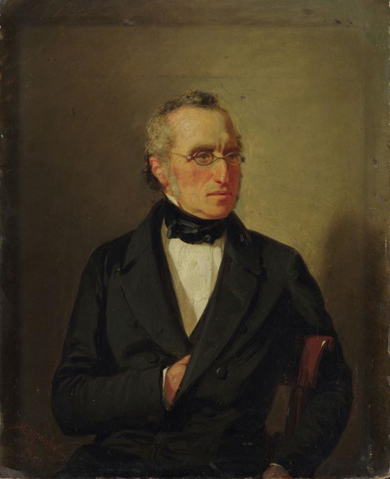 Moritz Daniel Oppenheim | Portrait eines sitzenden mannes mit brille ...