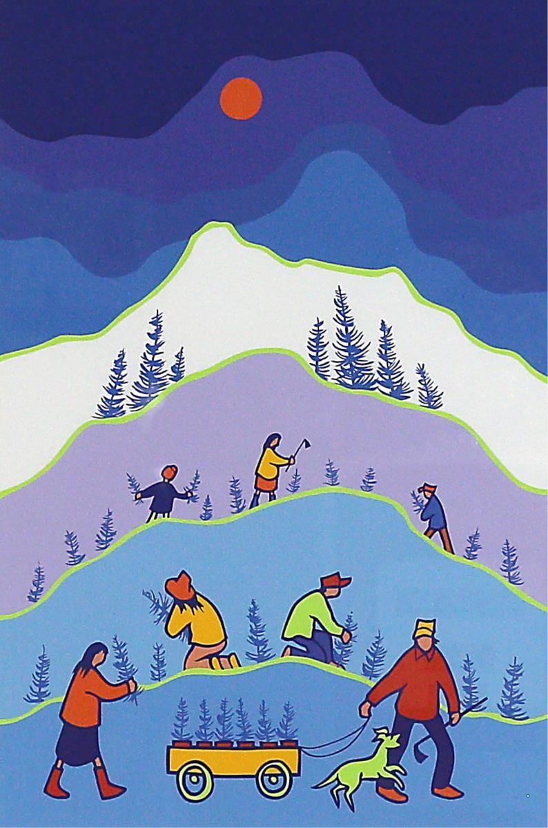 Ted Harrison | Tree planting (1991) | MutualArt