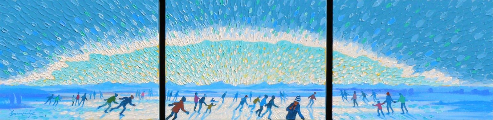 William Roy Brownridge | 3 Works: Skaters; night sky; triptych | MutualArt