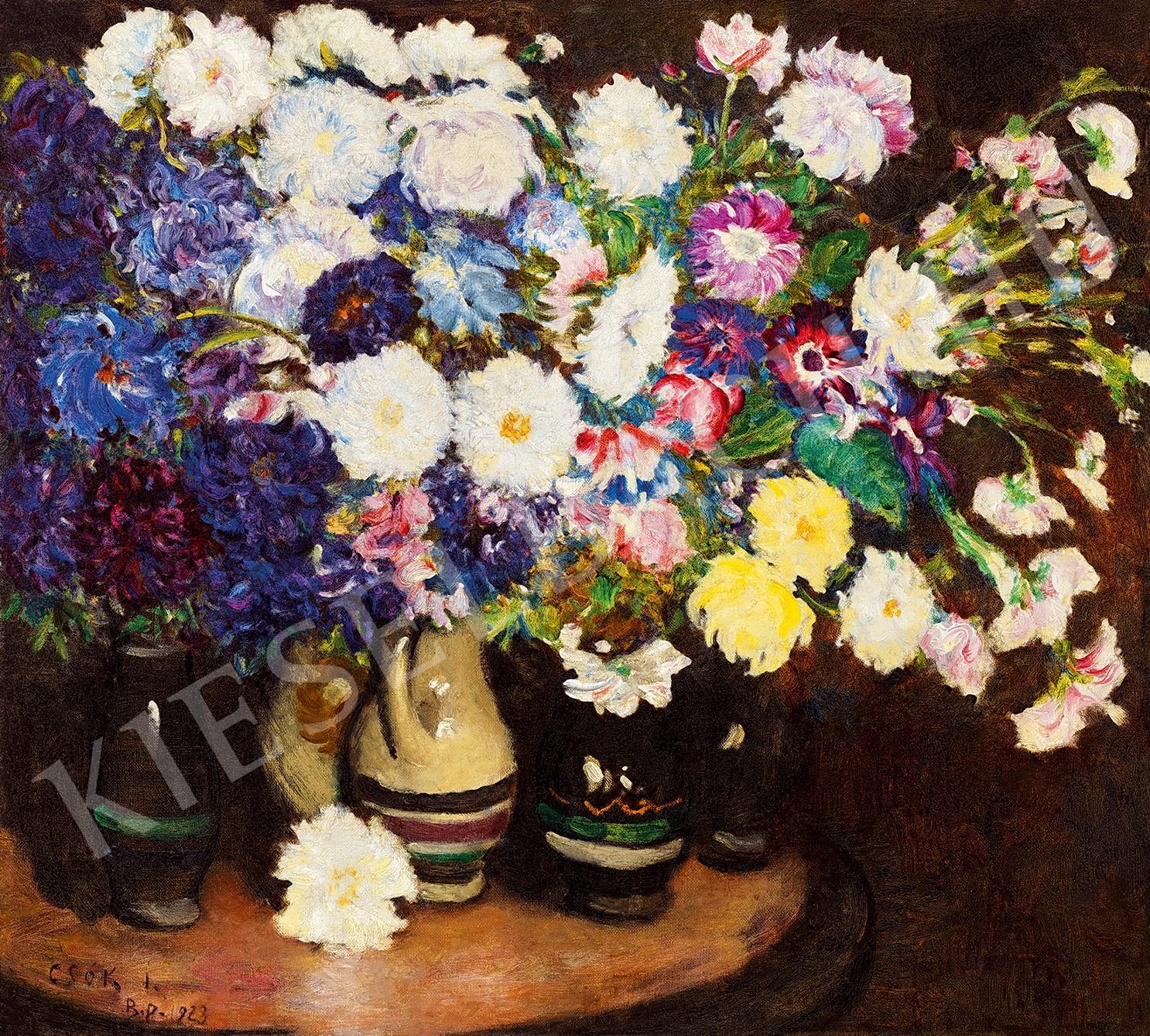 Istvan Csók | Still life with flowers (1918) | MutualArt