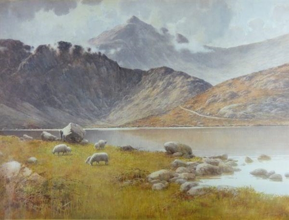 Warren Williams | Snowdon and Llyn Idwal with sheep and lambs grazing ...