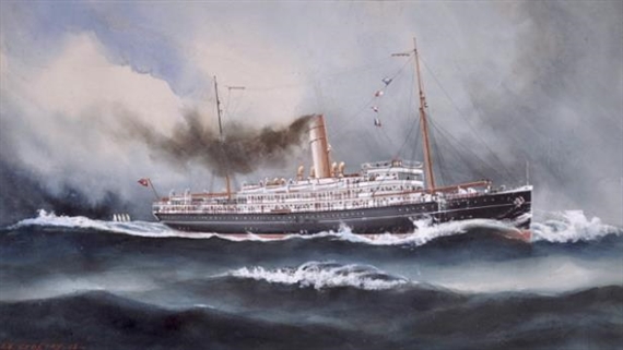 Arthur Victor Gregory | The SS Riverina crossing the Tasman Sea (1918 ...