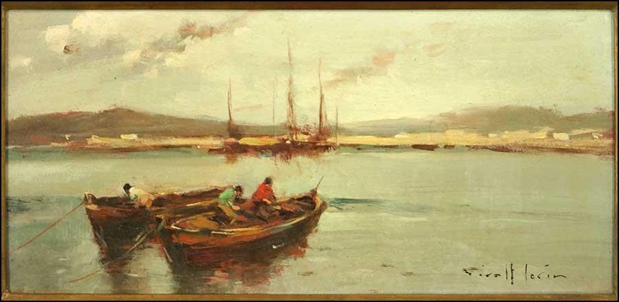 Juan Giralt Lerin | Fishermen in the Harbor | MutualArt