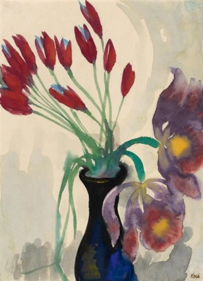 Emil Nolde | Flower Still Life with Tulips and Orchids (1935 - 1939 ...
