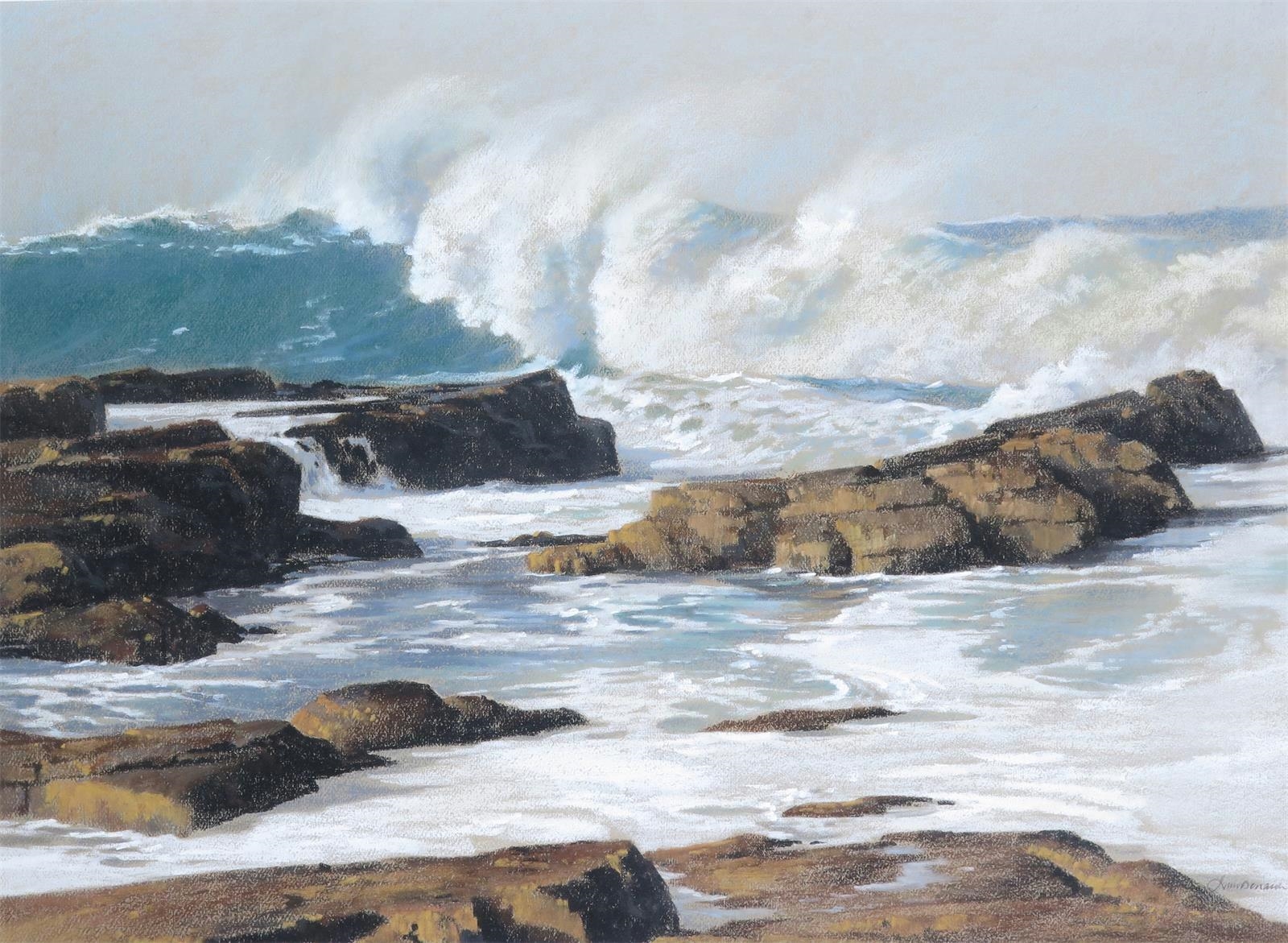Kim Donaldson | Waves on a rocky shore | MutualArt