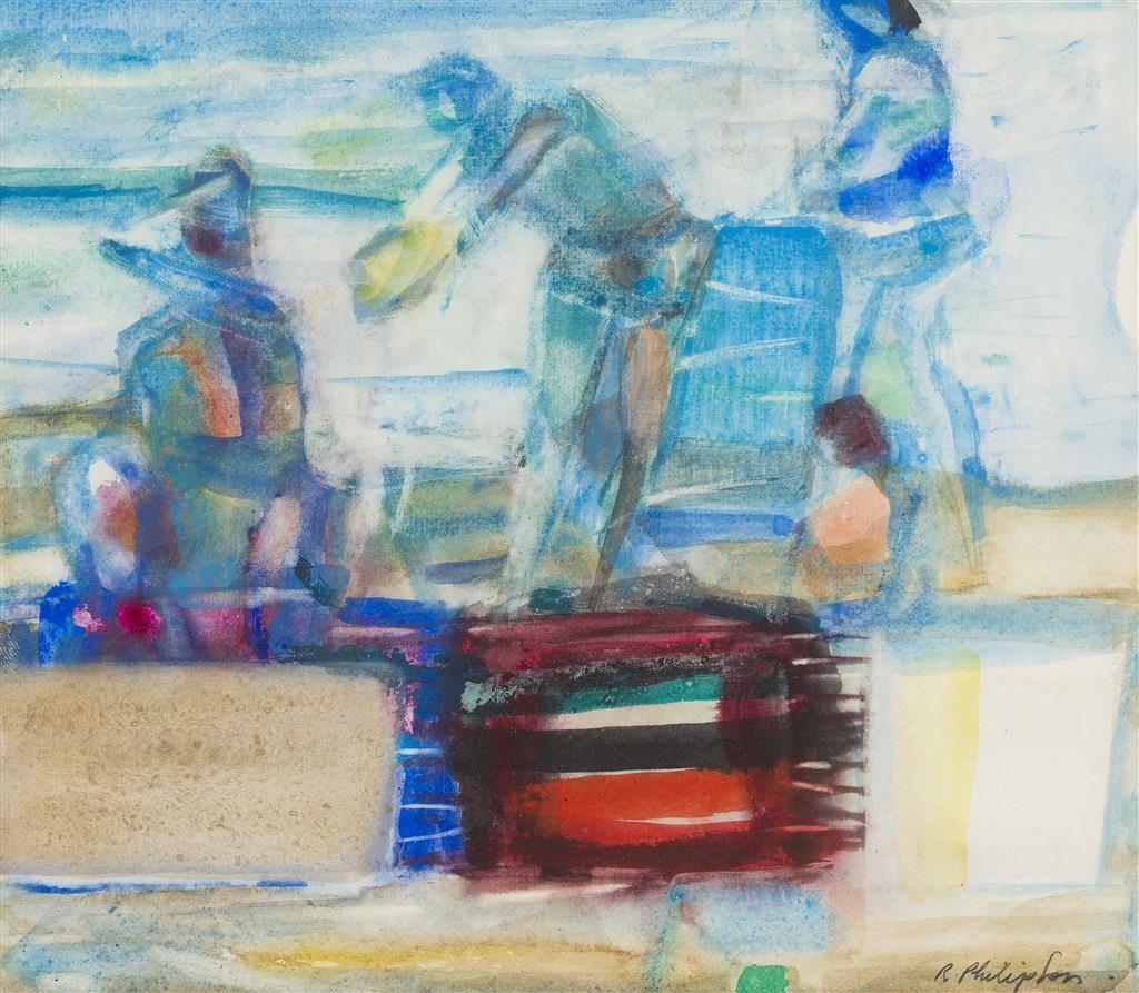 Robin Philipson | Figures on a Beach (1967) | MutualArt