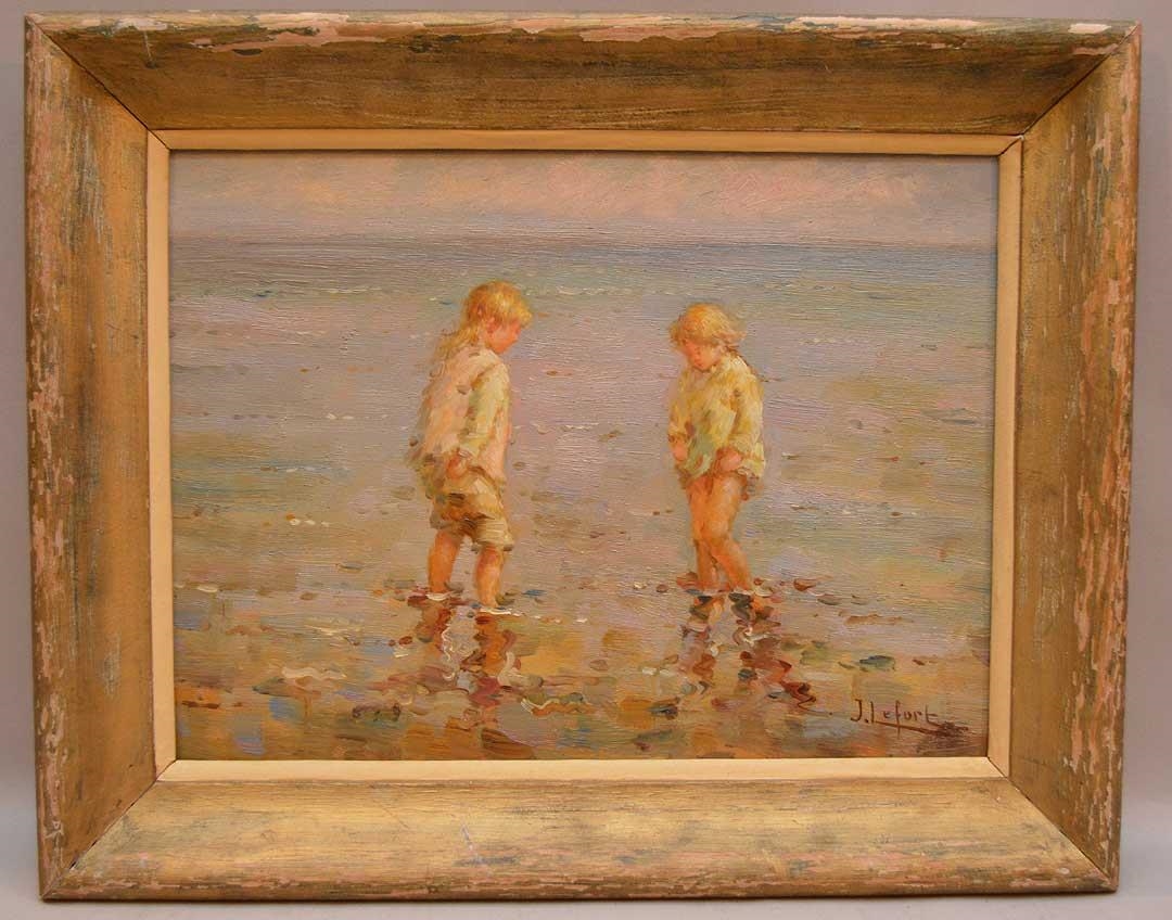 Jean Lefort | Children on the beach | MutualArt