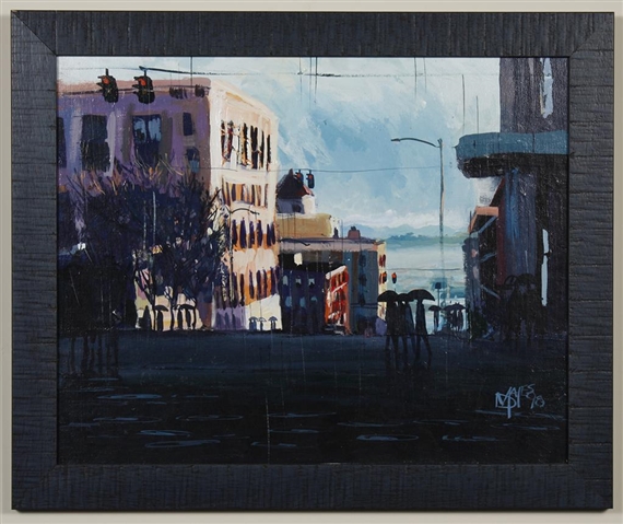 Danny Mayes | Rainy street scene with sunny skies in distance (1998 ...
