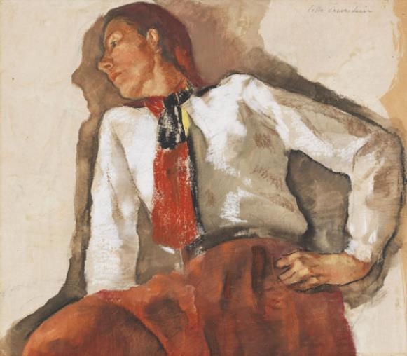 Lotte Laserstein | Traute Rose mit Krawatte (1931) | MutualArt