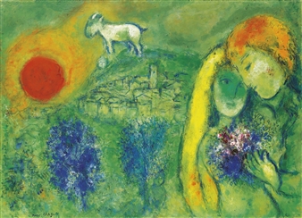 Marc Chagall | Les amoureux de Saint-Paul de Vence (Circa 1958) | MutualArt