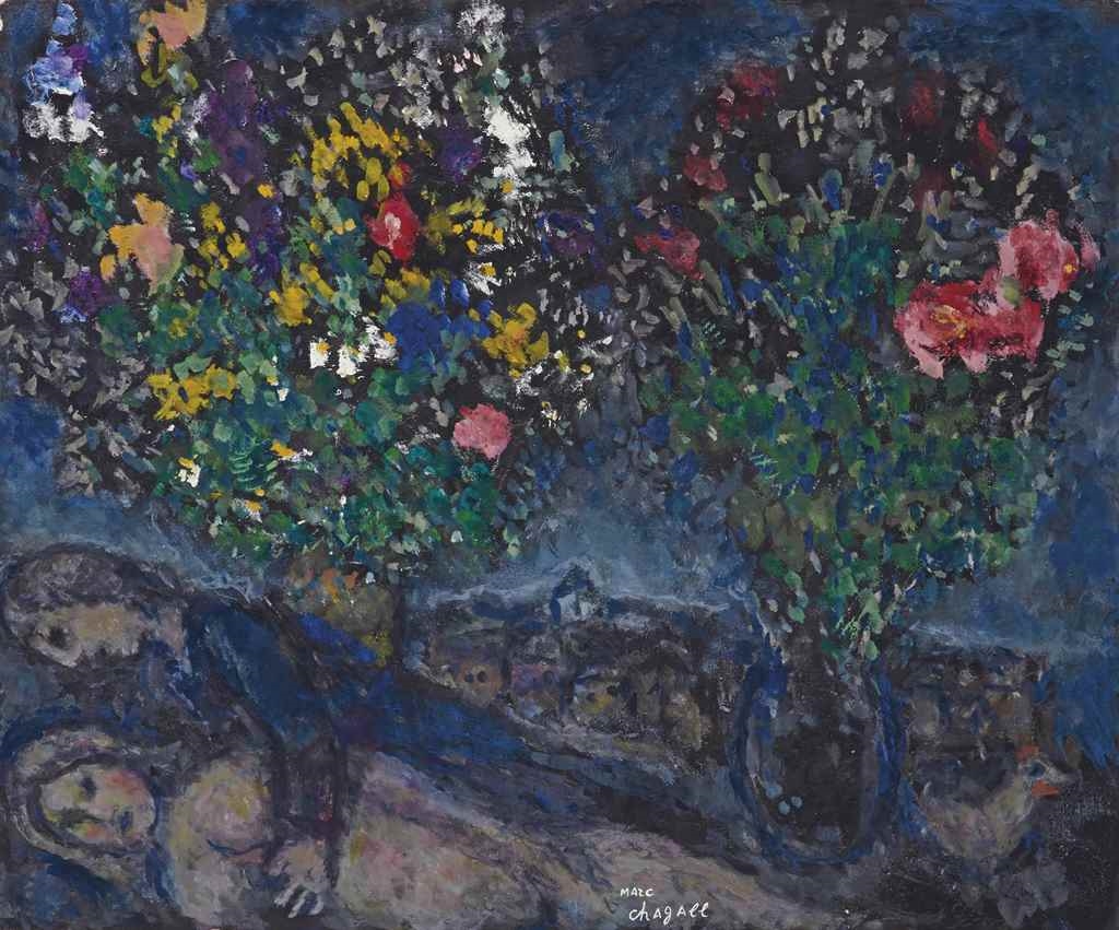 Marc Chagall | Le Peintre et les Mariés (1980) | MutualArt