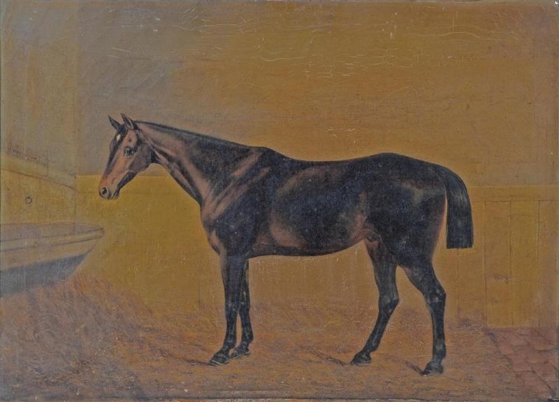 George Hepper | Portrait of the Bay Wolviston in a Stable (1857 ...