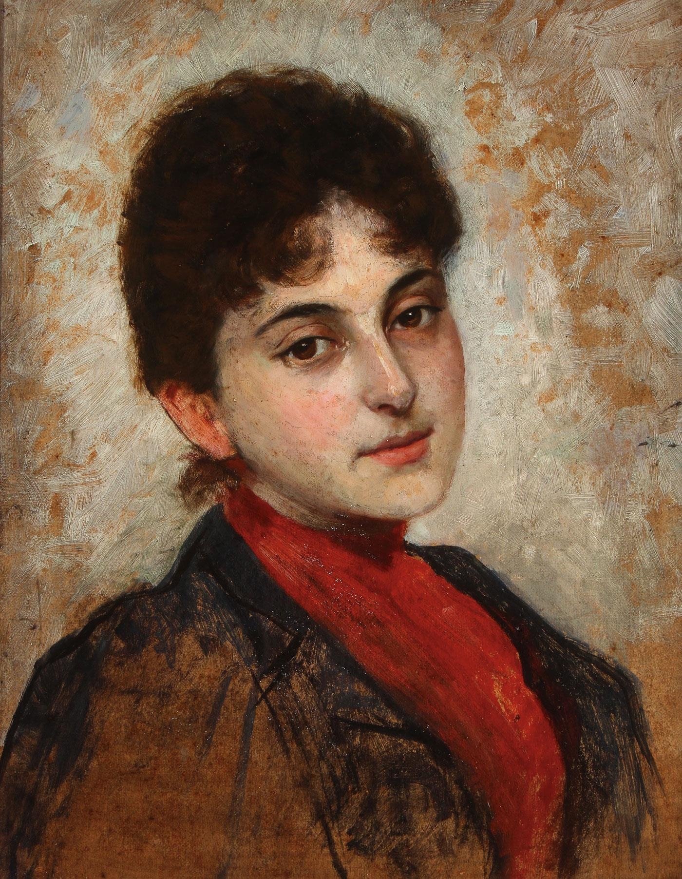 Vittorio Matteo Corcos | Portrait of a Beautiful Young Woman (Circa ...