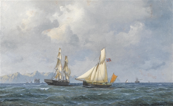 Carl Olson | Shipping in Norwegian waters (1870) | MutualArt