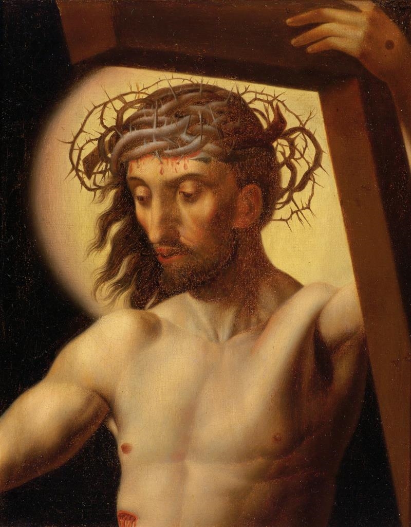 Flemish School 17th Century | The Crucified Christ Crowned with Thorns | MutualArt