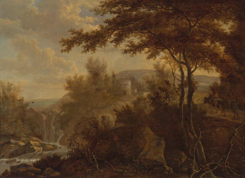Adam Pynacker | A southern mountain landscape with a waterfall and ...