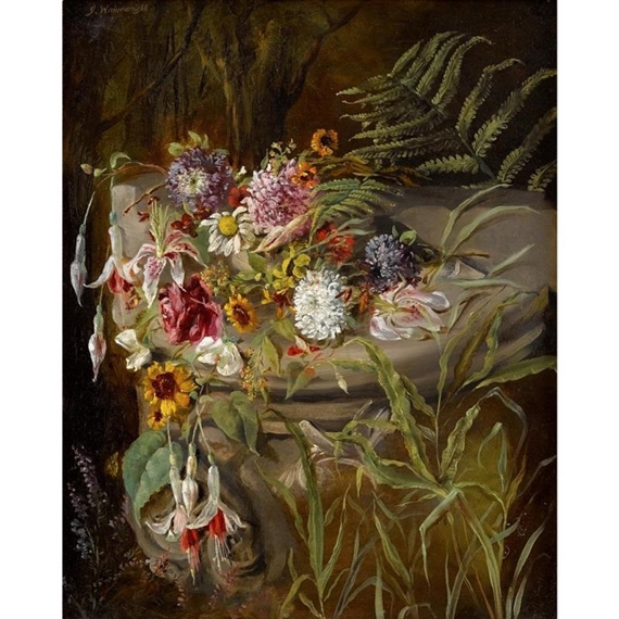 John Wainwright | OUTDOOR STILL LIFE WITH MIXED FLOWERS | MutualArt