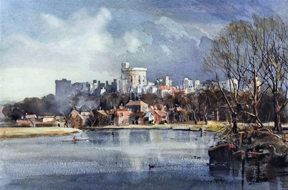 Anthony Flemming | View of Windsor Castle from the Thames | MutualArt