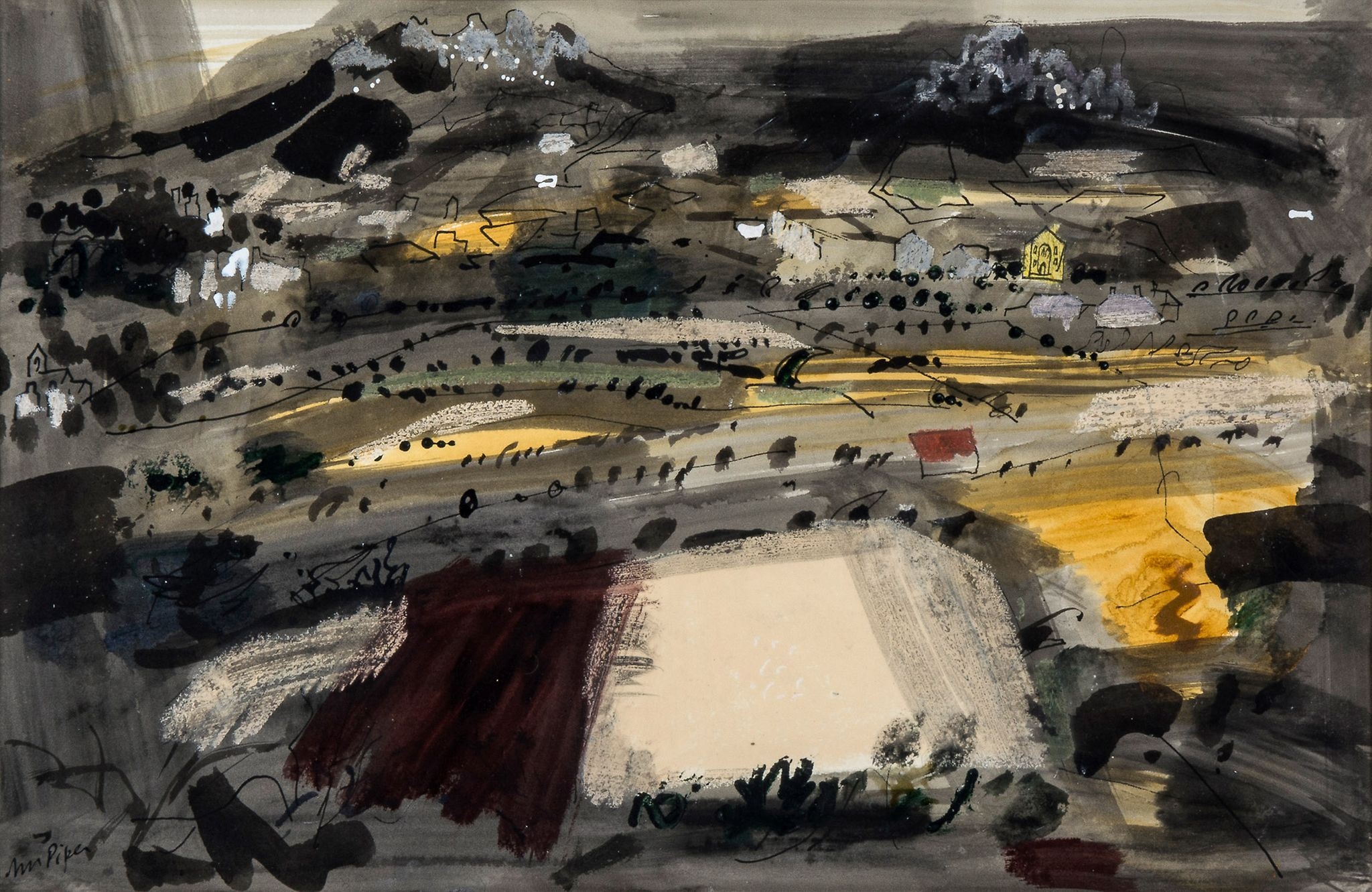 John Piper | Landscape with Harmony Chapel (1963) | MutualArt
