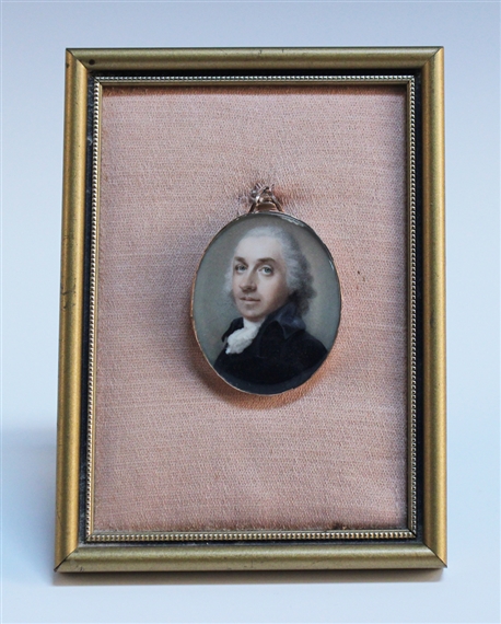 William Grimaldi | Oval Miniature Head and Shoulders Portrait of a ...