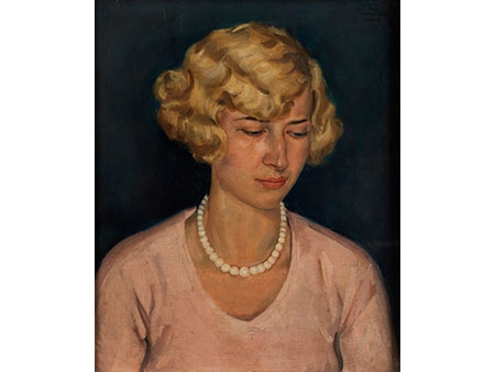 Max Rimbock | PORTRAIT EINER DAME MIT PERLENKETTE (1932) | MutualArt