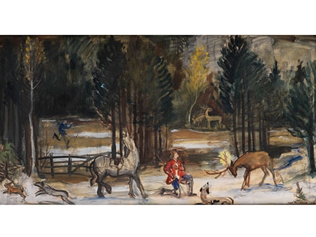 Max Rimbock | HEILIGER HUBERTUS IM WALD (1927) | MutualArt