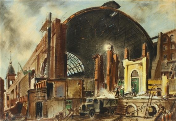 Henry J. Neave | The demolitian of Cannon Street Station (1968) | MutualArt