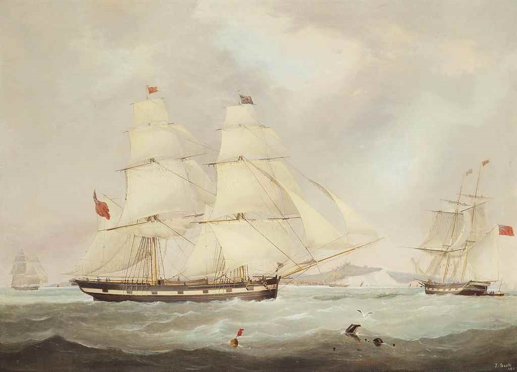 John Scott | The English merchant brig Johns in three positions in the ...