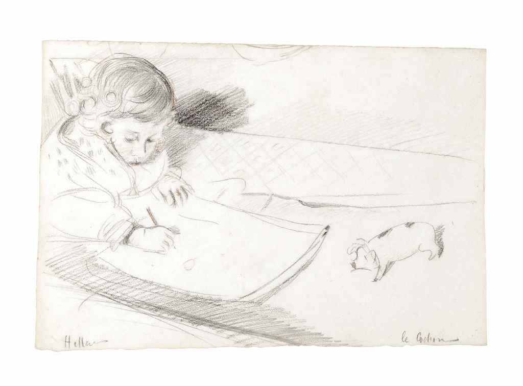 Paul César Helleu | Paulette endormie sur les genoux de sa mère | MutualArt