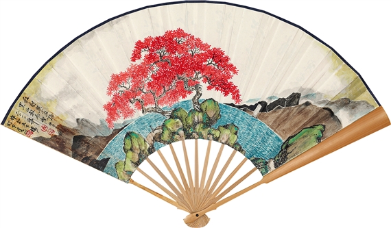 Luo Qing | LANDSCAPE;FIVE-CHARACTER POEM IN RUNNING SCRIPT (2010 ...