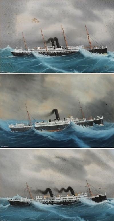Unknown | Three Orient Line ship portraits; RMS Ophir, RMS Ortava and ...