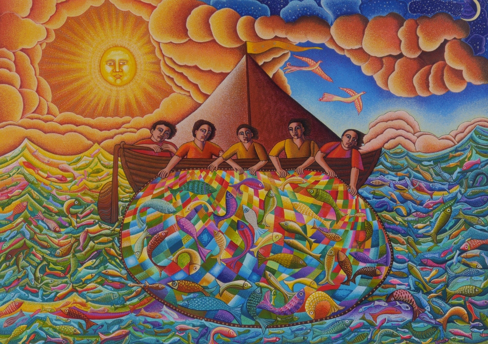 John August Swanson | The Great Catch (1993) | MutualArt