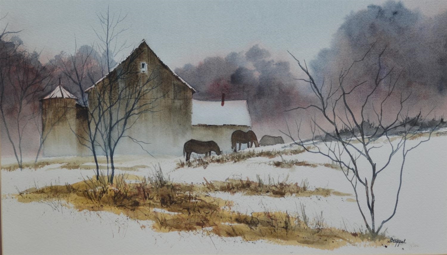 Betty Stroppel | Barn with Horses | MutualArt