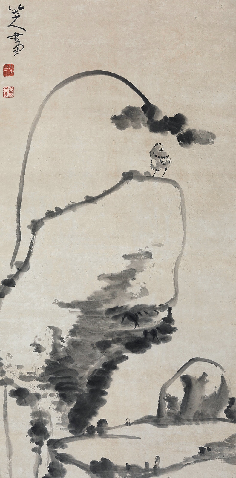 Bada Shanren | Bird and Rock | MutualArt