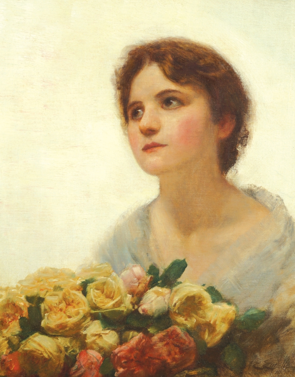 Alfred Edward Emslie | Flower girl | MutualArt