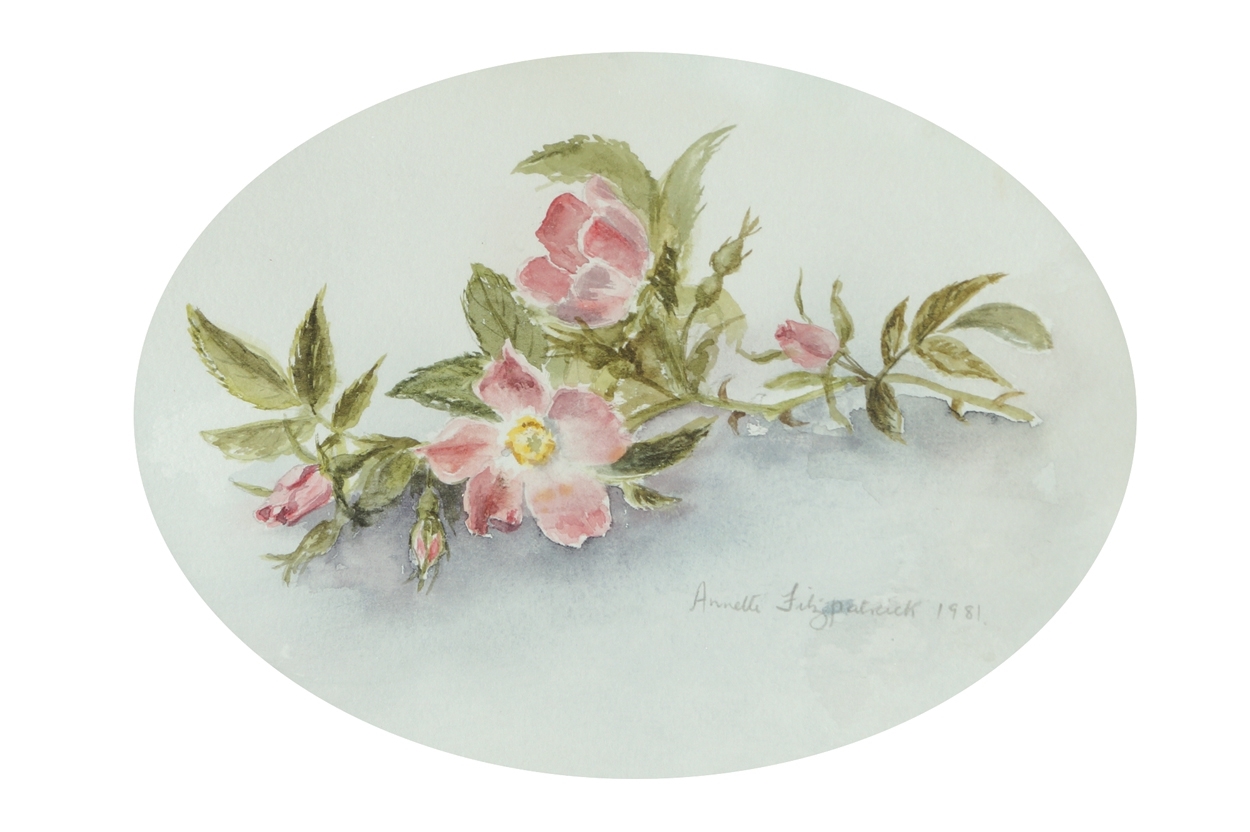 Annette Fitzpatrick | Oval still life of flowers (1981) | MutualArt