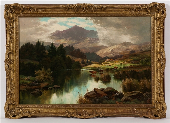 Edgar Longstaffe | CATTLE WADING IN THE RIVER | MutualArt