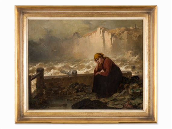 Rudolf Jordan | At the Cliffs of Heligoland (Circa 1860) | MutualArt