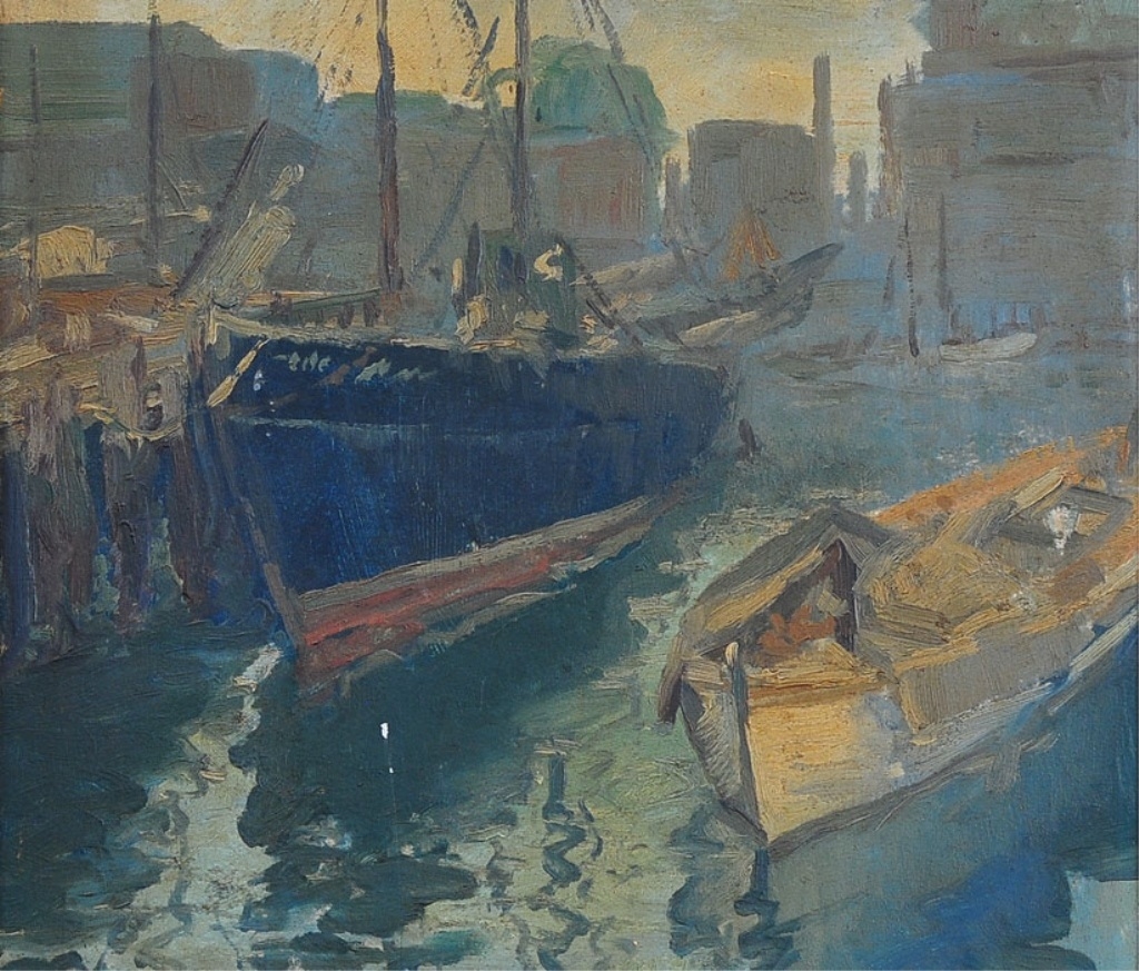 Cesare Ricciardi | Dock Scene (1931) | MutualArt