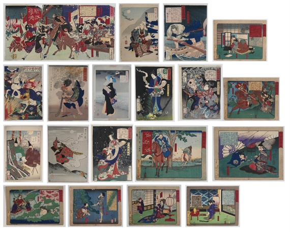 Tsukioka Yoshitoshi | 19 works: Various; Bitysyikoden; Honchou chukou ...