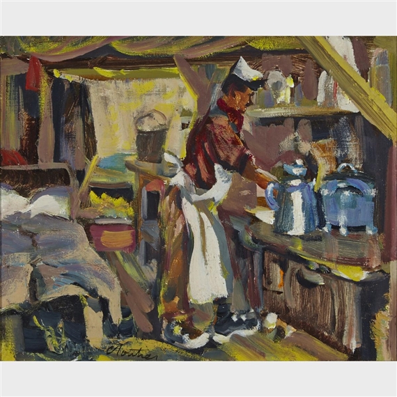 Albert Cloutier | INTERIOR OF COOK BOAT ON THE GREEN RIVER, N.B. (1959 ...