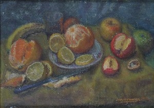 Sam Ostrowsky | Still Life with Fruit (1942) | MutualArt
