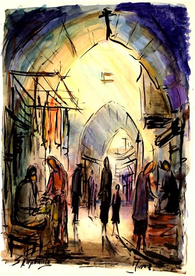 Zvi Raphaeli | An Alley in Jerusalem | MutualArt