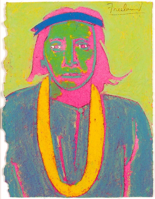 Aaron Freeland | Green Faced Indian with Yellow Beads | MutualArt