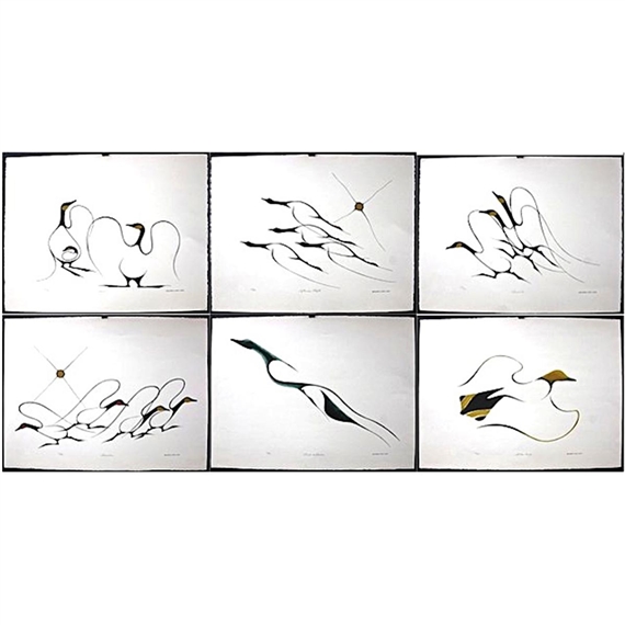 Benjamin Chee Chee | SET OF 6 WORKS: PROUD; AFTERNNOON FLIGHT; SCRAMBLE ...