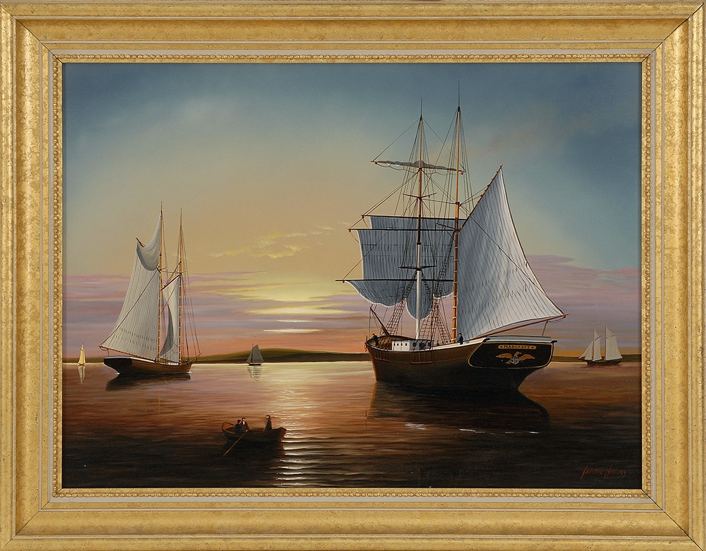 Jerome Howes | The Ship Margaret and Other Vessels at Sunset | MutualArt
