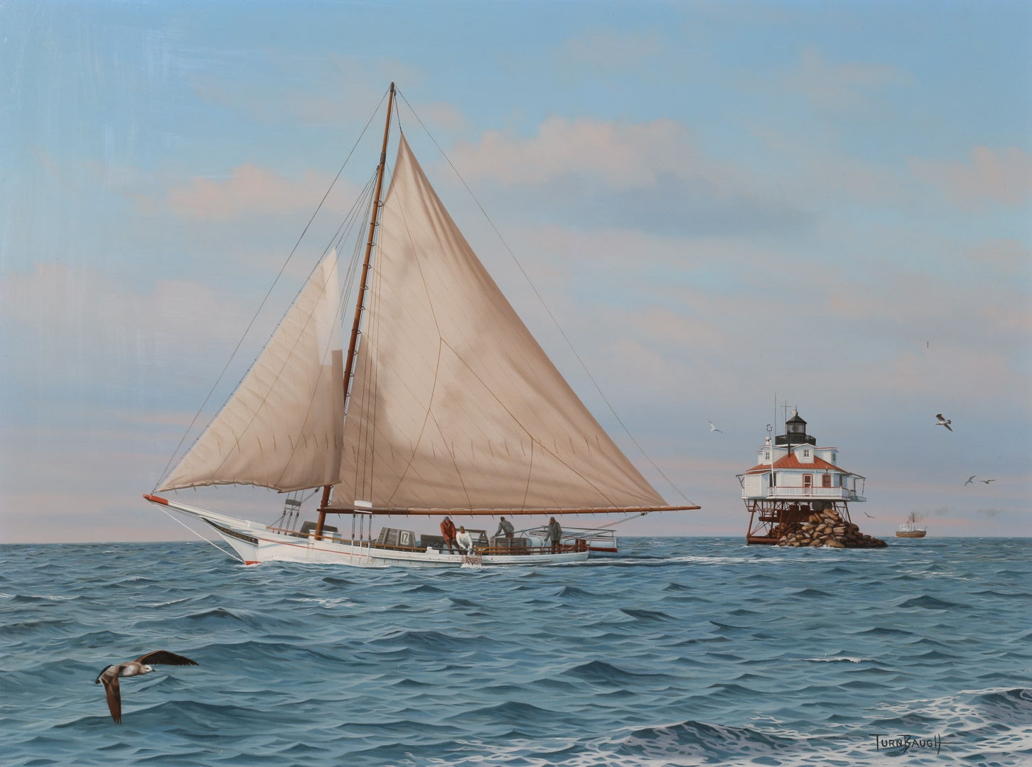 David Turnbaugh | Skipjack by Drum Point Light | MutualArt